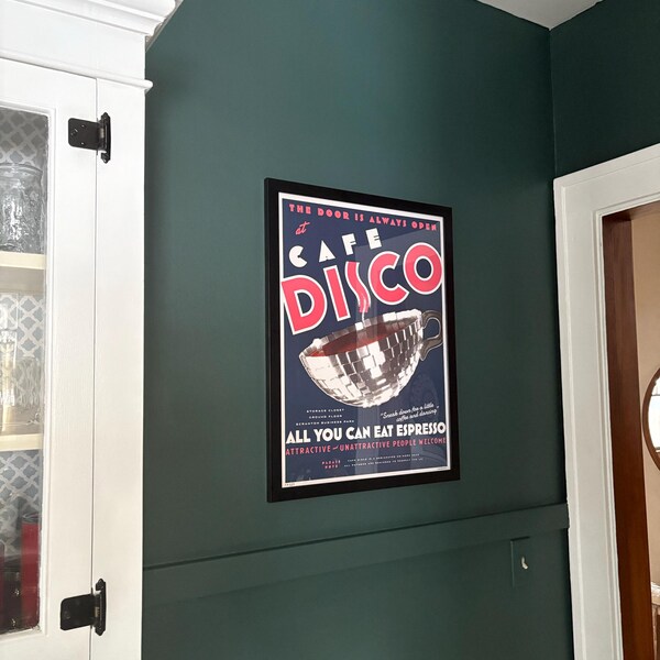 The Office Cafe Disco Poster Print- Vintage Style Advertising Poster ...
