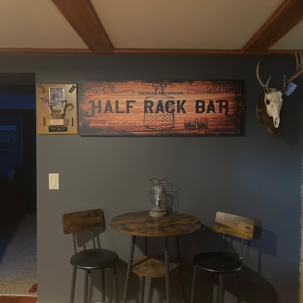 Personalized Bar Sign, Basement Bar and Lounge Sign, Custom Bar Wall ...