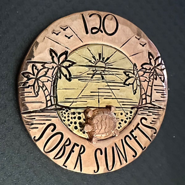 Copper and Bronze Sobriety Chip, Sobriety Token, Recovery Token ...