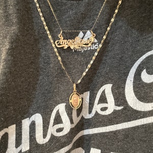 14k Gold Nameplate, Solid 14K Gold Personalized Heart Name Plate ...