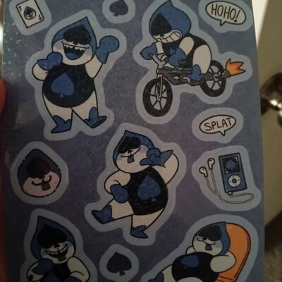 Deltarune Lancer A6 Size Sticker Sheet 4.1 in X 5.8 In Water Resistant ...