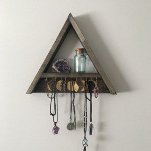 Triangle Shelf Jewelry Hanger 11 Hooks - Etsy