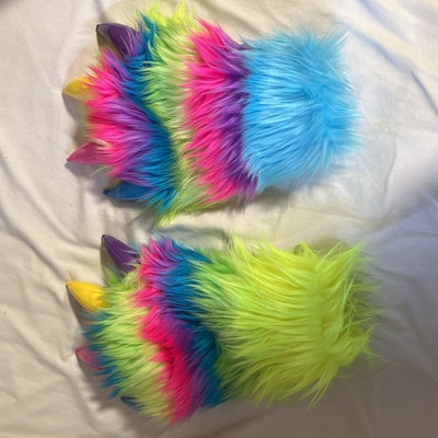 Rainbow Flame Ears Cosplay Furry Ears - Etsy