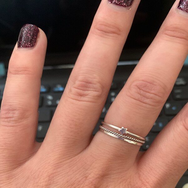 Sterling Silver Stacking Rings for Women - Ultra Thin Band Stack Ring ...