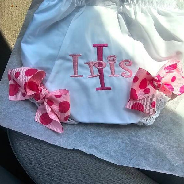 Personalized Embroidered Diaper Cover With Bows - Baby Shower Gift - Etsy