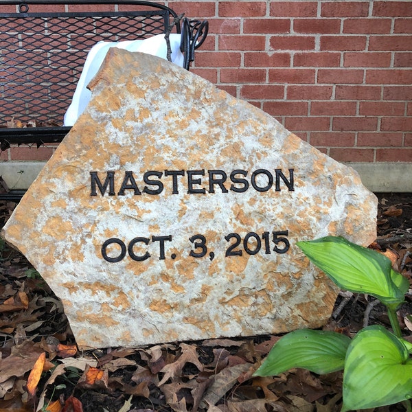 Custom Engraved Flagstone Rock Sign, Memorial, Headstone, Gravestone ...