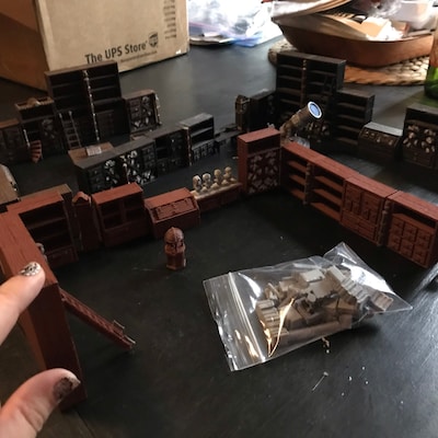 Library Modular Shelves Furniture Dnd Miniature Terrain Dungeons and ...
