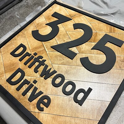 Square House Address Sign Horizontal or Vertical Shapes With - Etsy