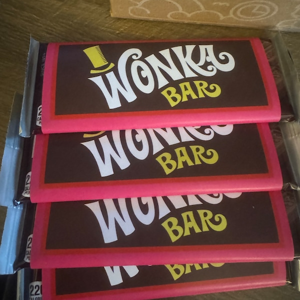Wonka Chocolate Bar Label Digital PDF for Hershey's 1.55oz DIY Wrapper ...