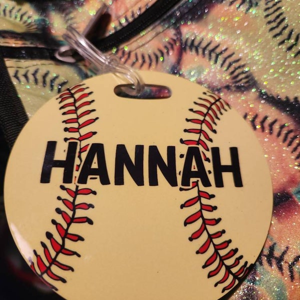 CUSTOM Personalized Girls Softball Fastpitch Bat Bag ID Bag Tag for ...