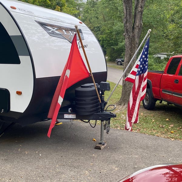 Camper Triple Flag Pole Mount - RV Flag Holder - Freedom Jack - Etsy