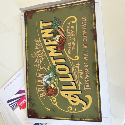 Personalised Allotment Sign Metal Garden Vegetable Patch Wall - Etsy UK