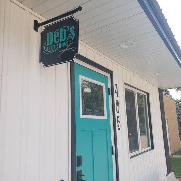 2-sided Custom Outdoor Metal Sign With 18" Straight Bracket - Perfect ...