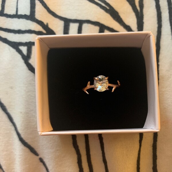 Aquamarine Ring, March Birthstone Ring, Rose Gold Ring, Aquamarine ...
