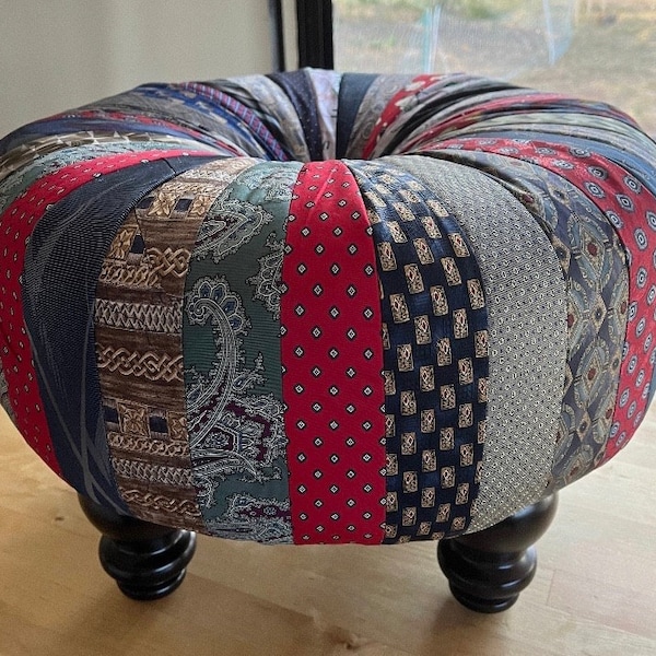 Custom Tuffet Stool Made With YOUR TIES! - Etsy