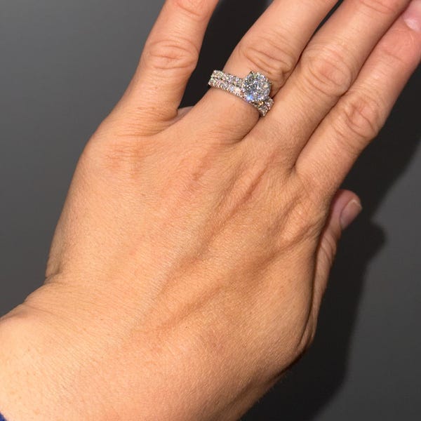 Portuguese Cut Solitaire Wedding Ring 3 CT Colourless Portuguese Cut ...