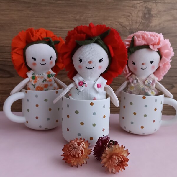 Stuffed Flower Doll Sewing Pattern Pdf : Make a Mini Soft Toy Flower in ...