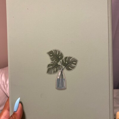 Monstera Sticker Plant Vinyl Sticker A Vase of Monstera Clear Sticker ...