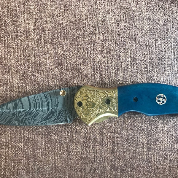 Custom Hand Made Damascus Steel Straight Folding Razor With Shaving ...