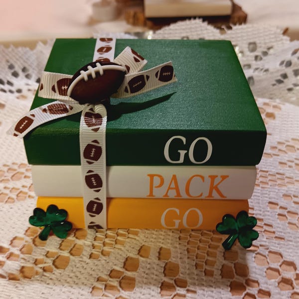 Farmhouse Mini Wood Book Stack, Philadelphia Eagles Wood Books, Eagles ...