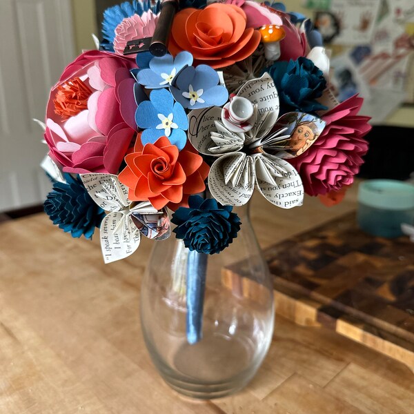 Custom Paper Flower Wedding Bouquets. You Pick the Colors, Papers ...