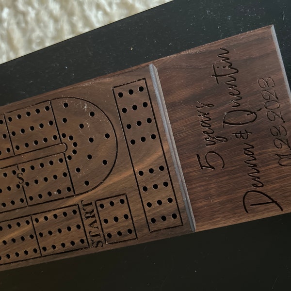 Lined Walnut Crib Board | Cribbage Board |skunk Lines |card and Peg ...