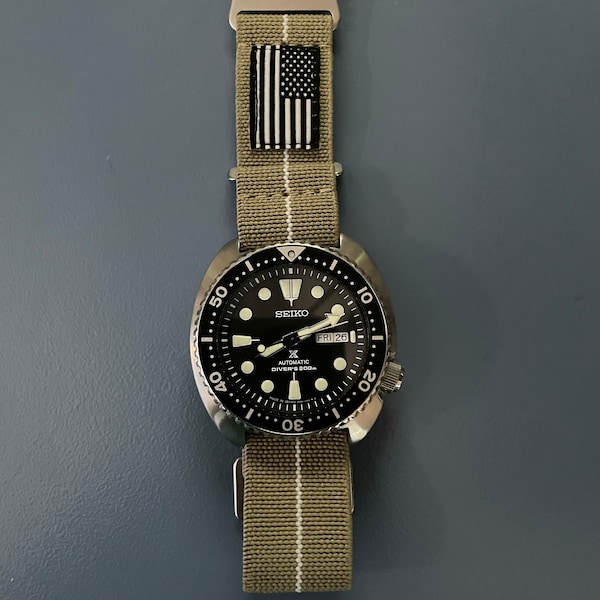 US Military / Marine Nationale Nylon Watch Strap / Stainless Steel ...