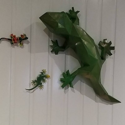 Lizard Papercraft Sculpture, Printable 3D Puzzle, Papercraft Pdf ...