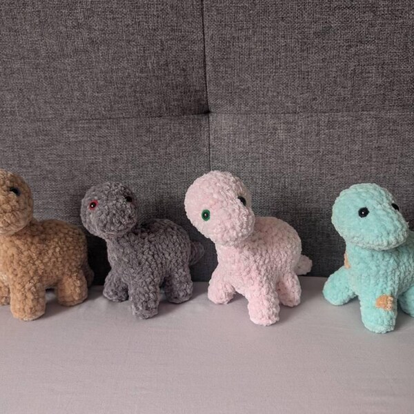 Mini Brontosaurus Crochet Pattern – Low Sew Dinosaur Amigurumi PDF by ...