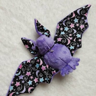 Purple Stars Bat Plush, Stuffed Animal, Softie - Etsy