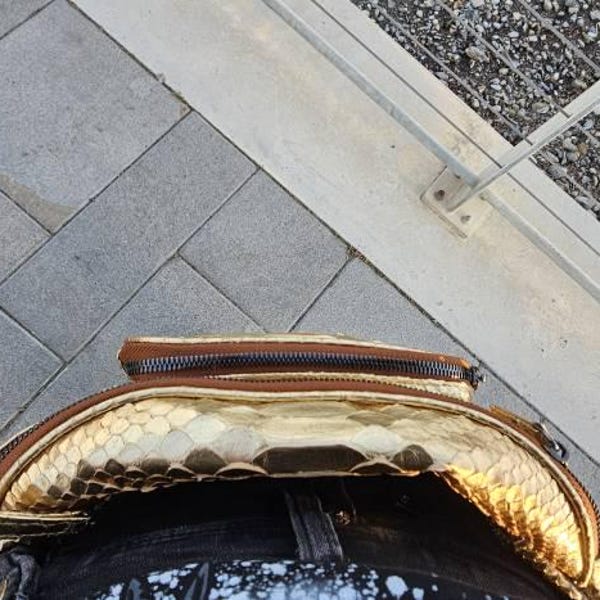 Black Leather Bag Black Python Bag Snakeskin Purse Gift for Her Black ...