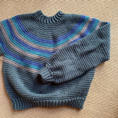 CROCHET PATTERN Pullover Sweater Mt Rainier Tweed Sweater Top Down Easy ...