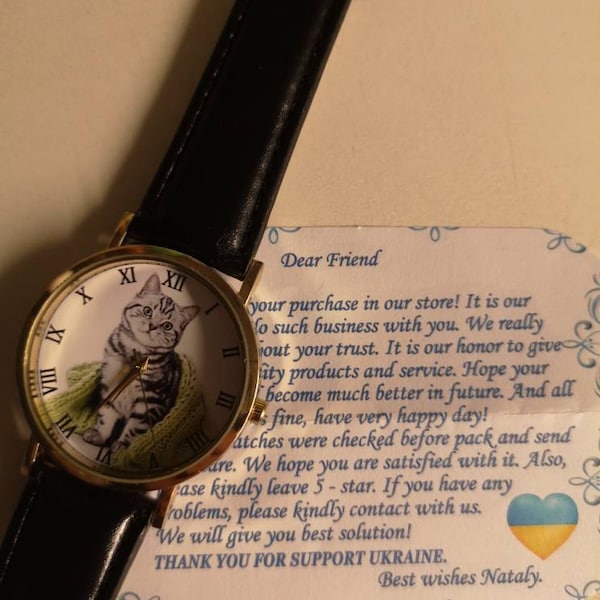 Wrist Watch Cat, Watch a Cat in a Blanket, сat Jewelry, Women's Watch ...