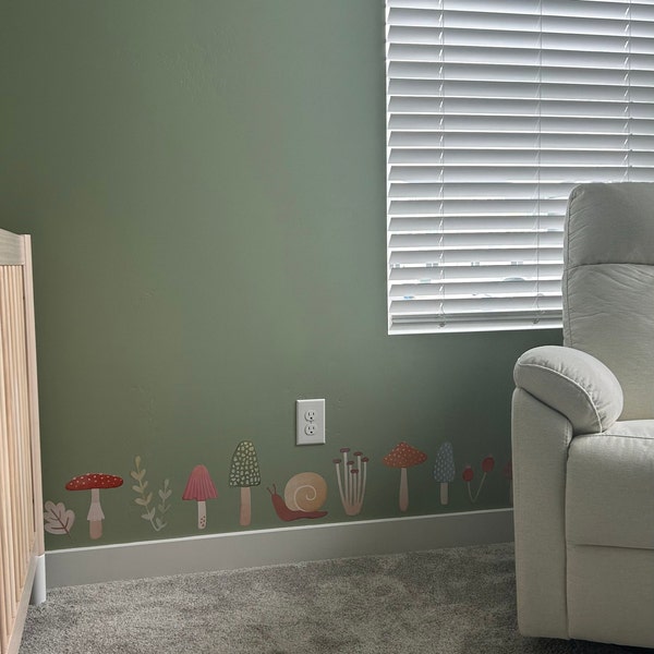Woodland Mushroom Wall Decals - Removable, Reusable Wall Stickers ...