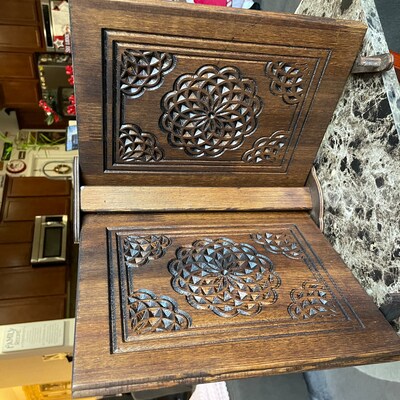 Decorative Book Stand Carved Cookbook Stand Handmade Bible - Etsy
