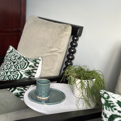 Cream Set of Coasters Handmade Ceramic Coaster Circle Drink - Etsy