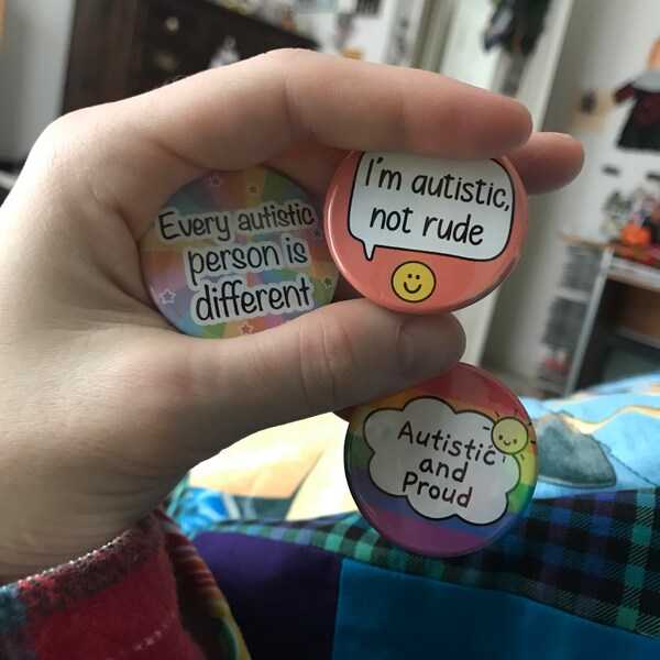 Autistic and Proud Pin Badge | ASD - Autism Awareness - Etsy
