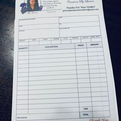 2 Part NCR Custom Invoices 100 Sets 81/2 X 11 - Etsy