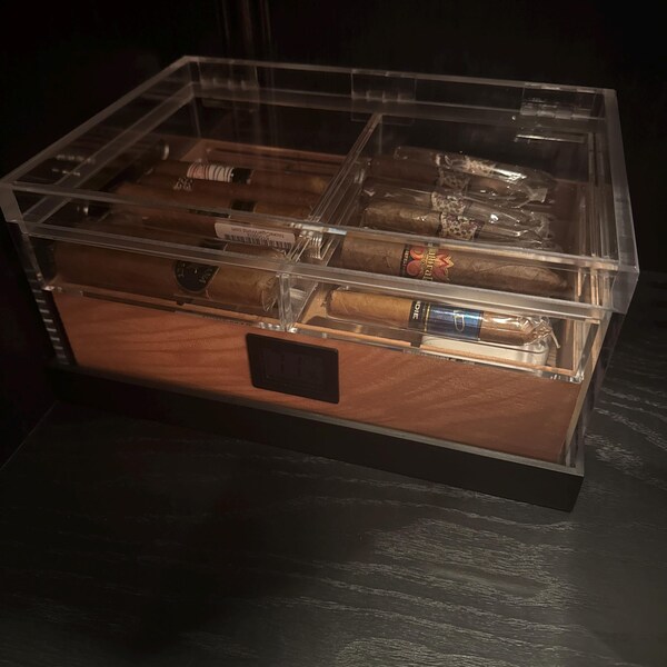 Luca Humidor Cabinet, Cigar Storage for 80-100 Cigars, Rich Black Ash ...