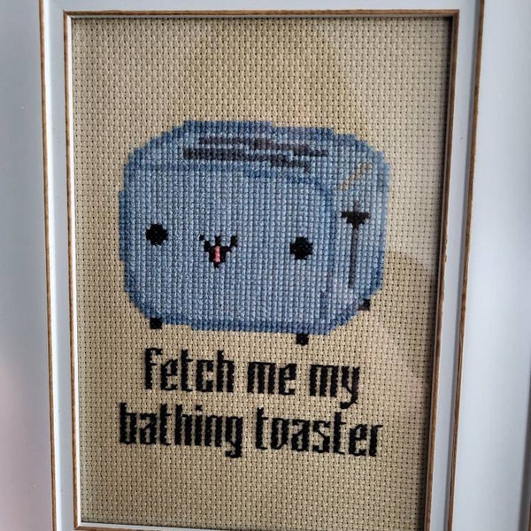 Fetch Me My Bathing Toaster Cross Stitch Pattern, Funny Décor, Kawaii ...