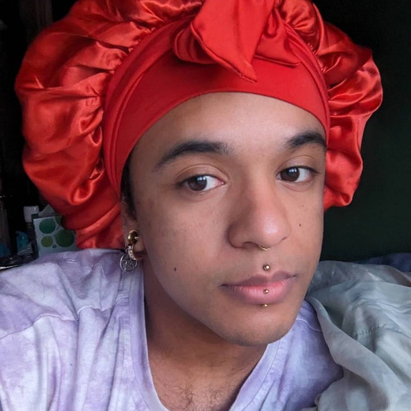 Single-lined Satin Tie Bling Wide Band Bonnet With Adjustable Wide Ties ...