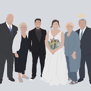 Custom Digital Family Portrait Faceless Portrait Drawing Personalized ...