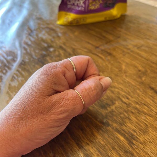 SALE 10k 14k Solid Gold Ladies Rings - 1mm Gold Bands - Gold Pinky Ring ...