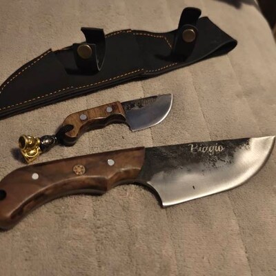 Personalized Knife Wolf-headed Wolf Embroidered Handmade Hunting Knife ...