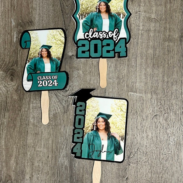 3 Grad Paddle Fan Template Bundle, Grad Fan, Graduation Fan Template ...