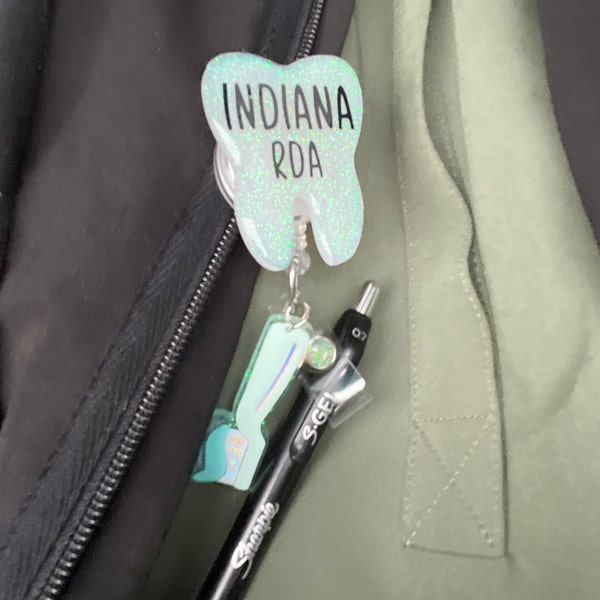 Tooth Badge Reel | Dh | Rdh | Ldh | Cda Badge Reel | Teeth | Dental ...