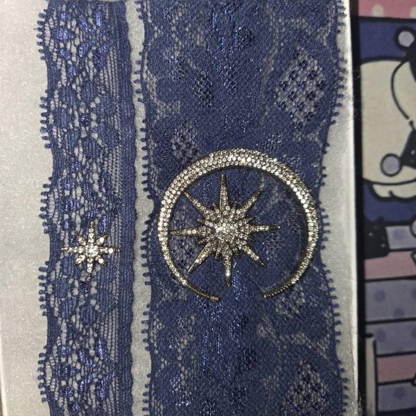 Stars and Moon Wedding Garter Set, Celestial Garters, Garters With ...