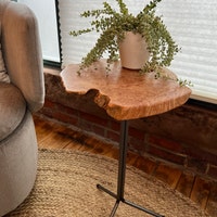 Round Coffee Table Live Edge Industrial Tree Slice Log Rustic Furniture ...