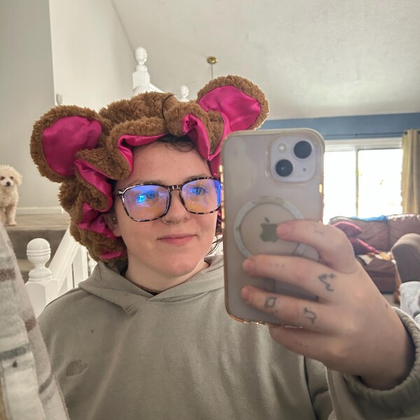 Bear Bonnet, Sleeping Hair Bonnet, Bonnet Hat, Bonnet, Hair Bonnet for ...