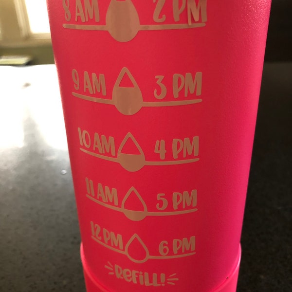 Custom Water Timeline Vinyl Decal Sticker | Daily Water Tracker Sticker ...